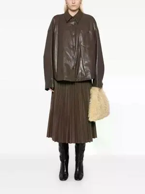 JNBY Chocolate Pleated Midi Skirt