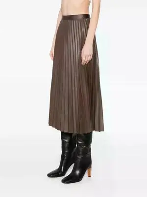 JNBY Chocolate Pleated Midi Skirt