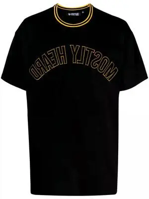 MOSTLY HEARD RARELY SEEN Varsity Logo-embroidered Cotton T-shirt - Black