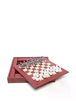 HECTOR SAXE Chessboard Leather Box Set - Red