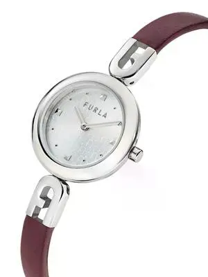 Furla Bangle Watch With Leather Strap And Stainless Steel Bracelet