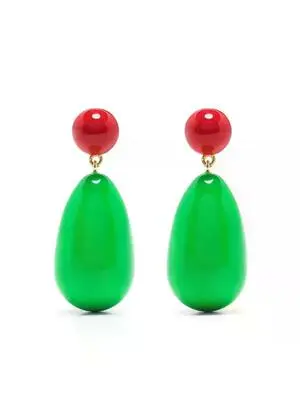 ESHVI Two-tone Drop Earrings - Green