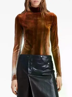 Proenza Schouler Ice Dyed Velvet Mock Neck Top