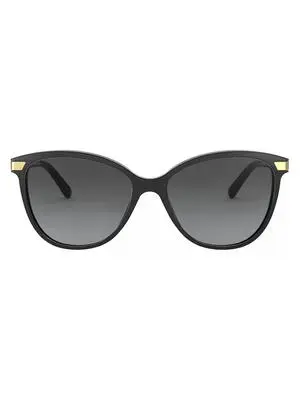 Burberry Round Frame Sunglasses With Vintage Check Pattern - Black