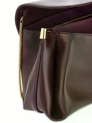 FERRAGAMO Oxblood Calf Leather And Lambskin Shoulder Bag - Red