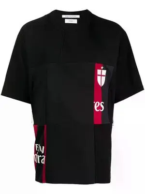 CHILDREN OF THE DISCORDANCE Patchwork Cotton T-shirt - Black