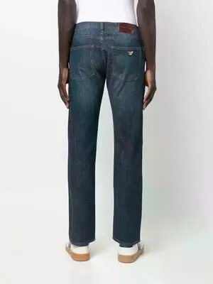 Emporio Armani Straight Leg Denim Jeans - Blue