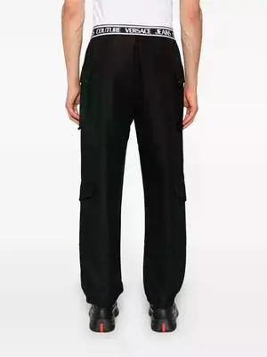 Versace Logo Waistband Cargo Trousers - Black