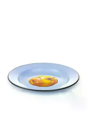 SELETTI 16843 Enamel Apple Plate - Blue