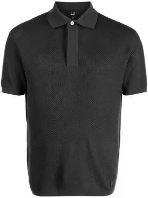 Dunhill Meshed Cotton Polo Shirt - Grey