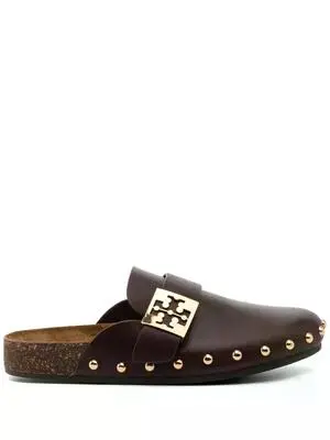 Tory Burch Mellow Studded Leather Mules - Brown