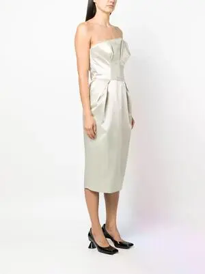 MAISON MARGIELA Strapless Silk Midi Dress