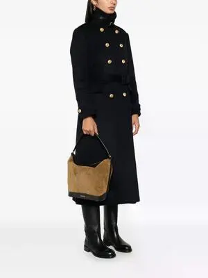 Sandro Suede And Calfskin Bucket Bag