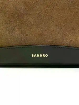 Sandro Suede And Calfskin Bucket Bag