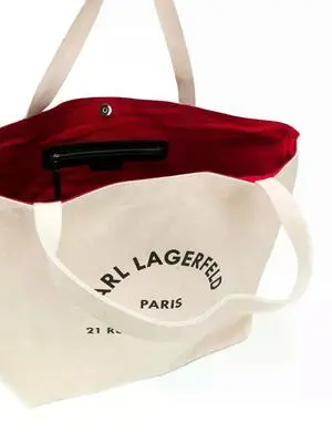 Karl Lagerfeld Rue St-guillaume Canvas Tote Bag - Neutrals