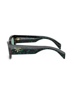 Prada Tortoiseshell Effect Rectangle Sunglasses - Brown