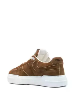 Miu Miu Suede Lace-up Sneakers