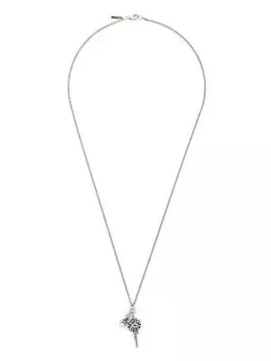 Emanuele Bicocchi Sterling Key And Pearl Pendant Necklace