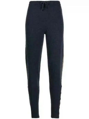 MADISON MAISON Cashmere Trousers With Side Stripe Detail - Blue