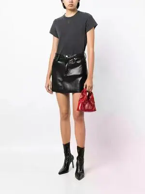 COURREGES Distressed Logo Cotton T-shirt