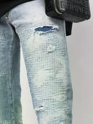 Philipp Plein Distressed Light Wash Jeans
