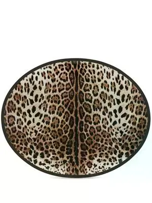 Dolce & Gabbana Porcelain Leopard-print Platter - Brown