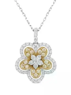 HYT JEWELRY 18kt Yellow Gold And Platinum Diamond Necklace - Silver