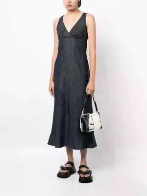 JOSEPH V-neck Sleeveless Midi Dress - Blue