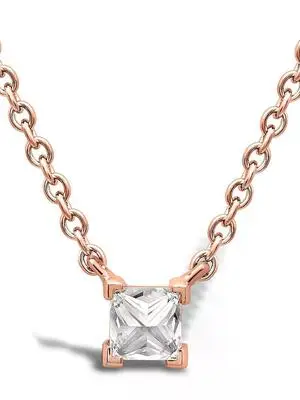 PRAGNELL 18kt Rose Gold Diamond Solitaire Necklace - Pink