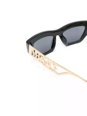 Versace Logo Plaque Cat-eye Sunglasses - Black
