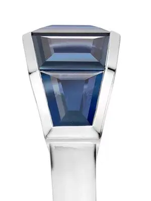 PRAGNELL 18kt White Gold Carre Cut Sapphire Ring