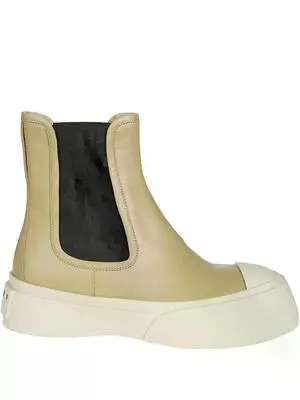 Marni Leather Chelsea Boots - Neutrals