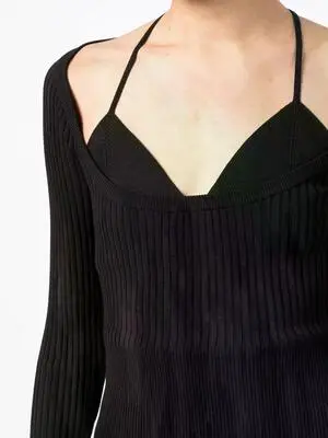 Simkhai Core Jayline" Layered V-neck Halterneck Top