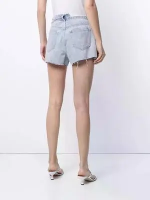 GROUND ZERO Light Distressed Denim Shorts With Chain Detail