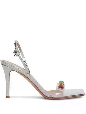 GIANVITO ROSSI 105mm Crystal-embellished Slingback Sandals - Silver