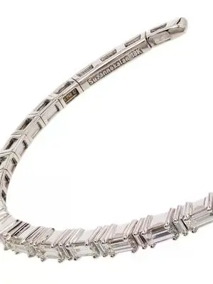 SUZANNE KALAN 18kt White Gold Baguette Diamond Bangle