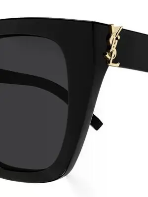 Saint Laurent Logo Plaque Square Frame Sunglasses