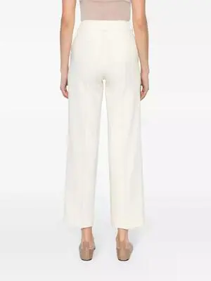 Peserico High Waist Wide Leg Trousers With Jacquard Detail