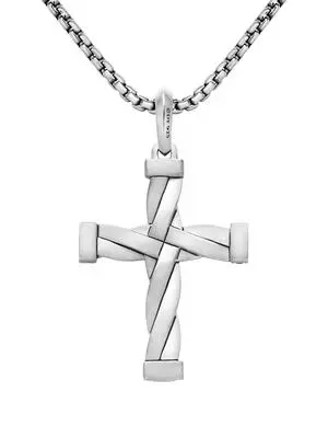 David Yurman Sterling Pavé Black Diamond Cross Pendant