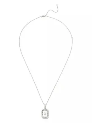 Shay 18k White Gold Full Pavé Diamond Band X-initial Pendant Necklace