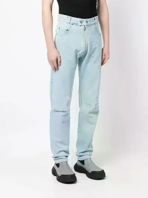 GMBH Washed Straight-leg Jeans - Blue
