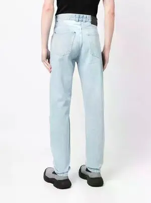 GMBH Washed Straight-leg Jeans - Blue