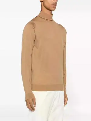 John Smedley Fine-knit Wool Roll-neck Jumper - Brown