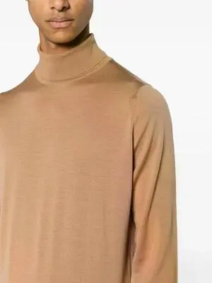 John Smedley Fine-knit Wool Roll-neck Jumper - Brown