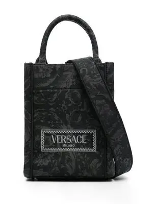 Versace Mini Barocco Athena Jacquard Tote Bag - Grey
