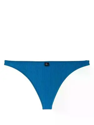 Calvin Klein Ribbed-detail Bikini Bottoms - Blue