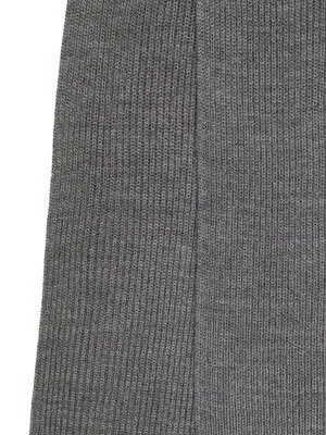 Polo Ralph Lauren Embroidered-logo Ribbed-knit Scarf - Grey