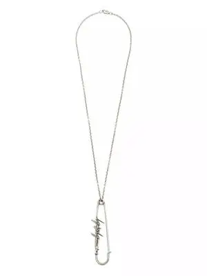 Yohji Yamamoto Tone Logo Pendant Necklace - Silver