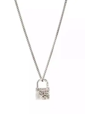 Emanuele Bicocchi Small Arabesque Padlock Necklace - Silver
