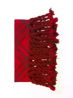 Burberry Check Wool Skinny Scarf - Red
